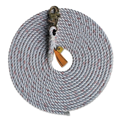 3M Rope Lifelines with Snap Hooks, 75 ft, Self-Locking Snap Hook, 310 ...