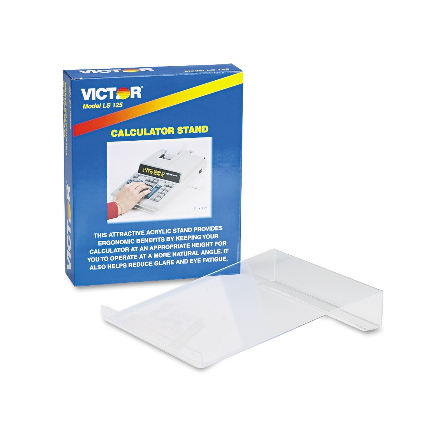 Victor® Large Angled Acrylic Calculator Stand, 9 x 11 x 2, Clear (VCTL ...