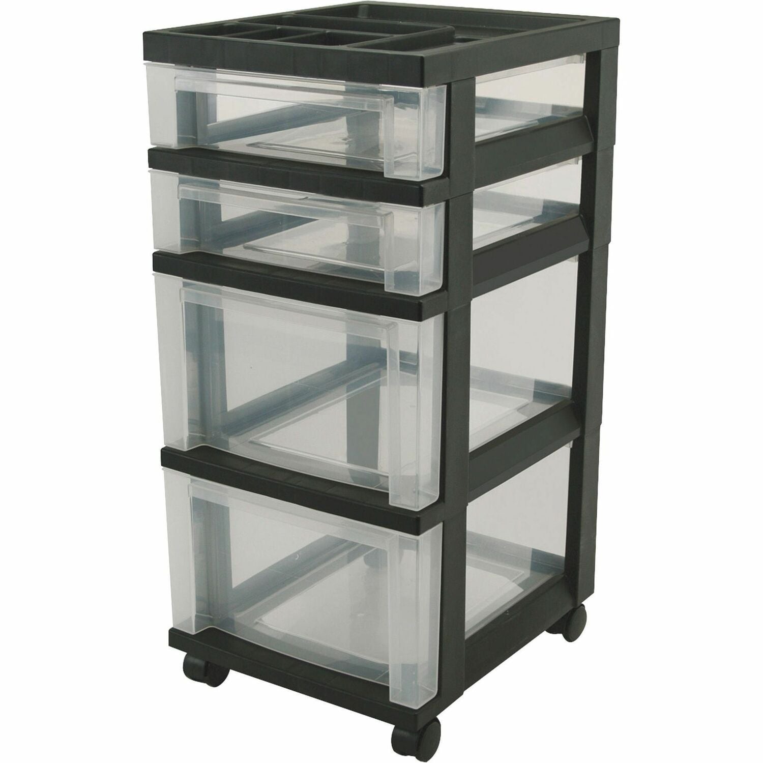 IRIS Mini Chests, 4-Drawer, 12-1/16" x 14-1/4" x 26-7/16", Black (IRS1 ...