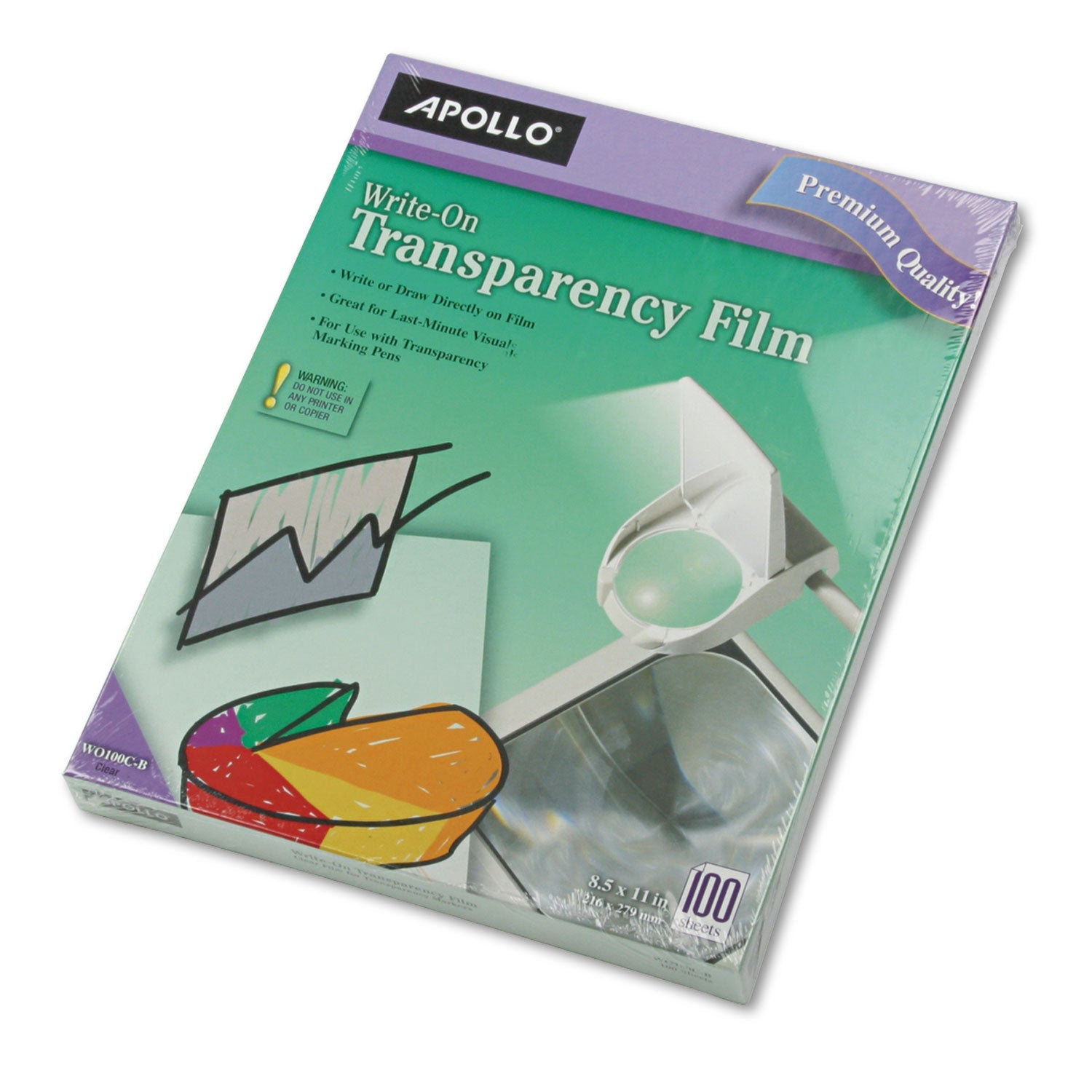 Apollo® Write-On Transparency Film, 8.5 x 11, 100/Box (APOWO100CB ...