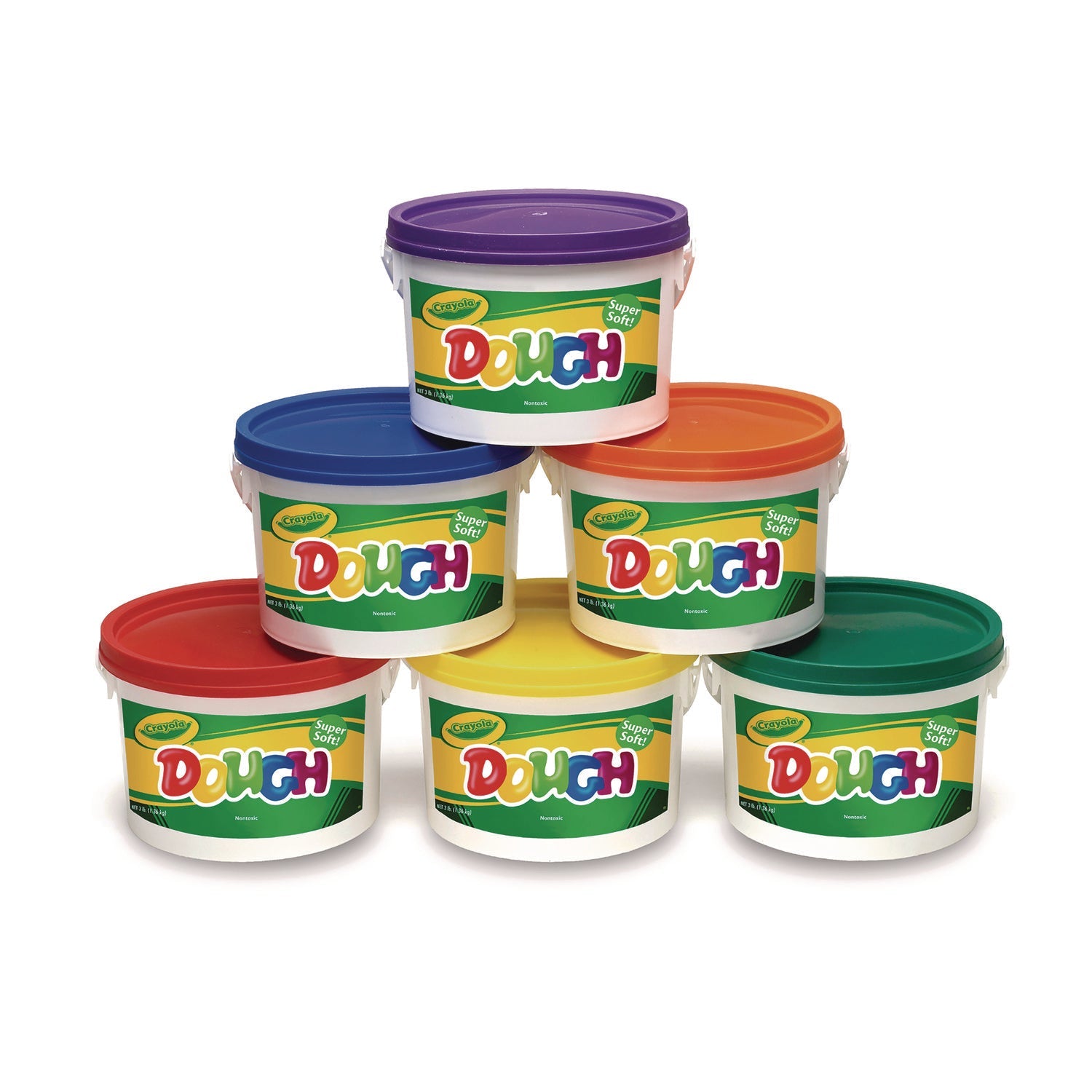 Crayola® Modeling Dough Bucket, 3 lbs, Assorted Colors, 6 Buckets/Set ...