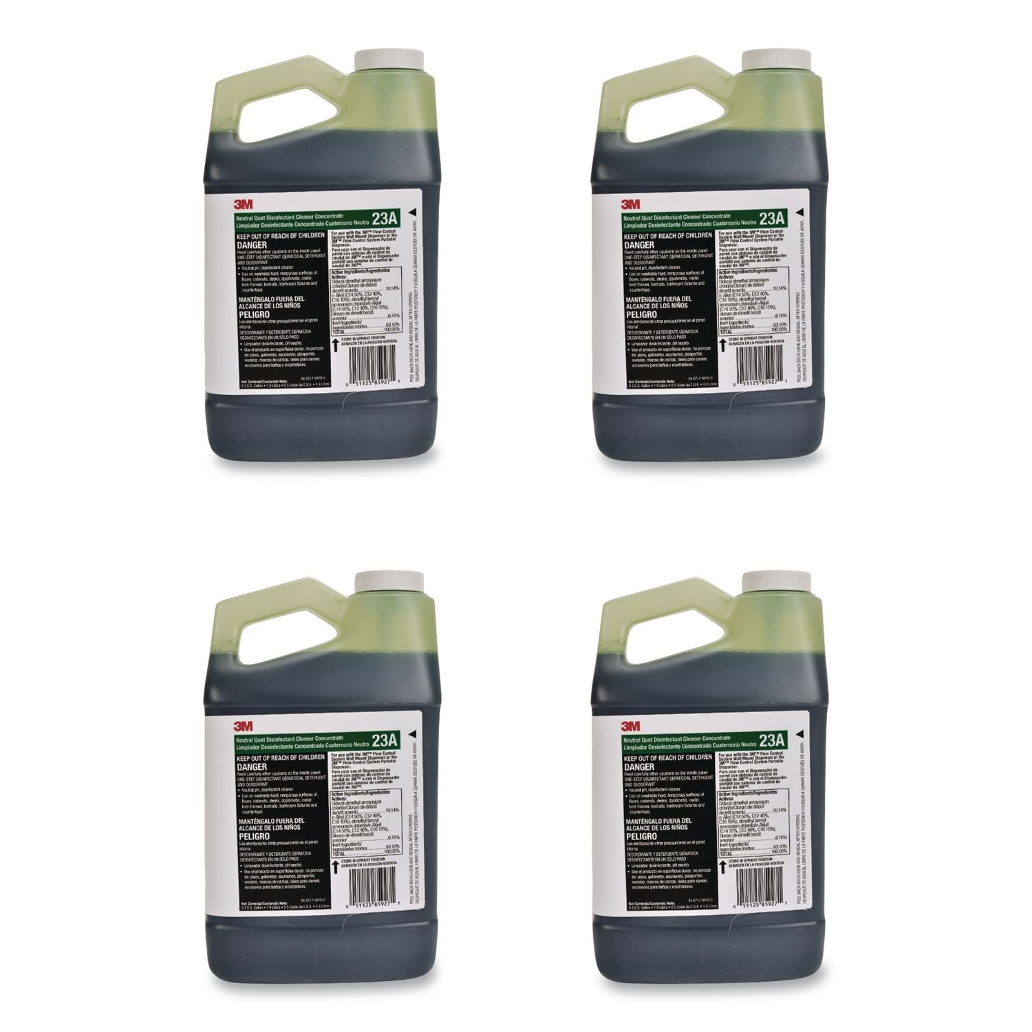 3M™ Neutral Quat Disinfectant Cleaner Concentrate 23A, 0.5 gal Bottle ...