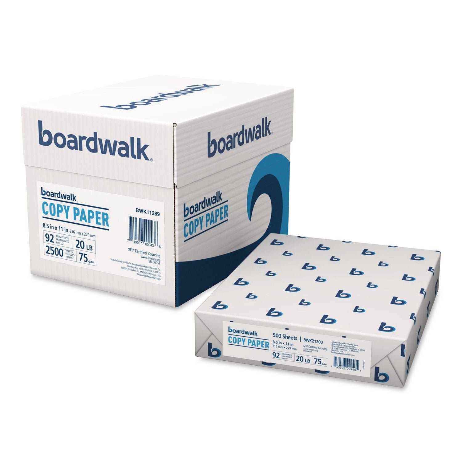 Boardwalk® Convenience Carton Copy Paper, 92 Bright, 20 lb Bond Weight ...