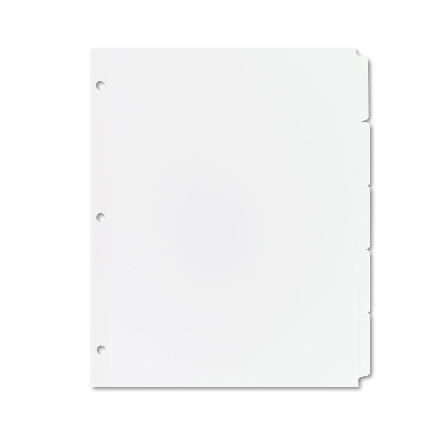 Avery® Write and Erase Plain-Tab Paper Dividers, 5-Tab, 11 x 8.5, Whit ...