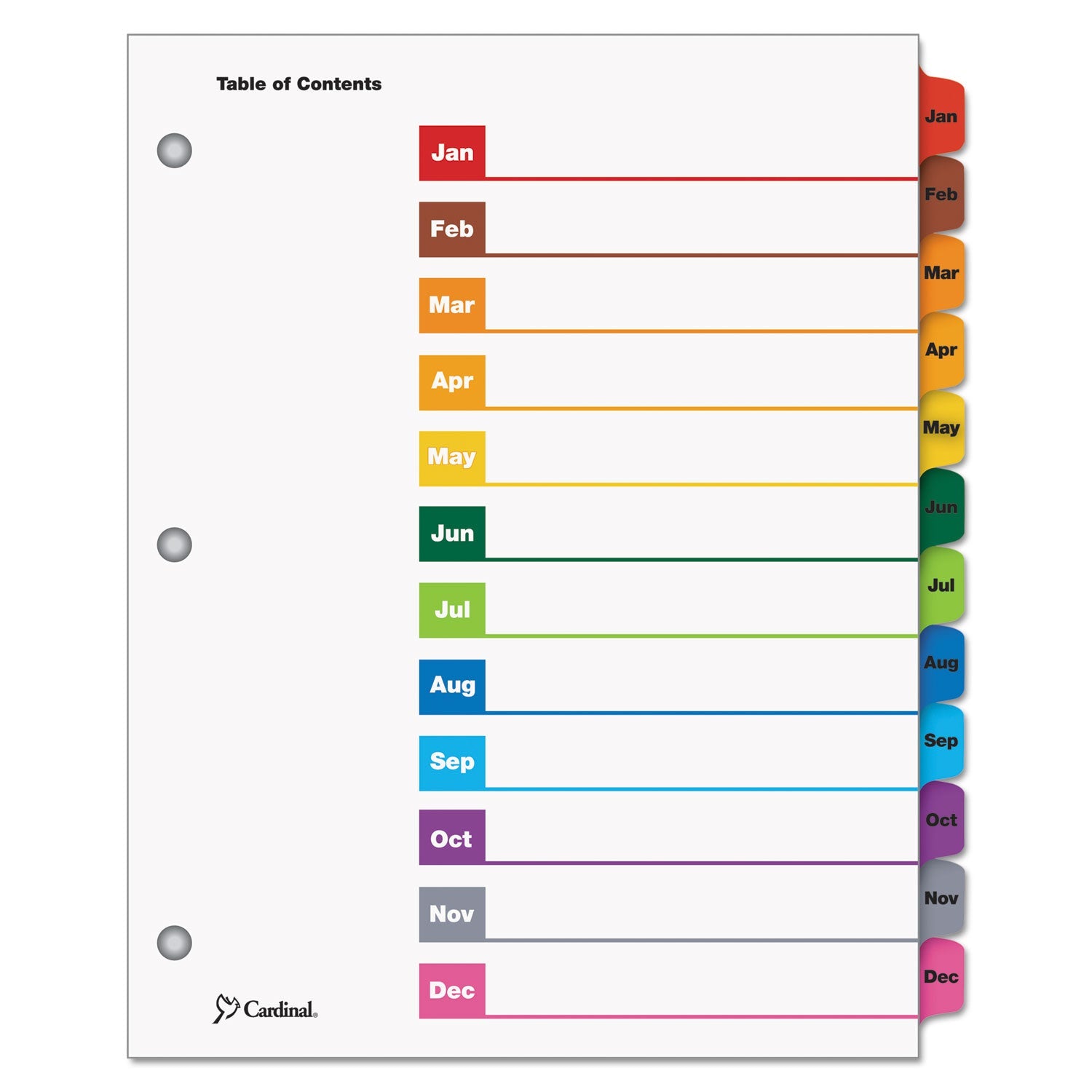 Cardinal® OneStep Printable Table of Contents and Dividers, 12-Tab, Ja ...