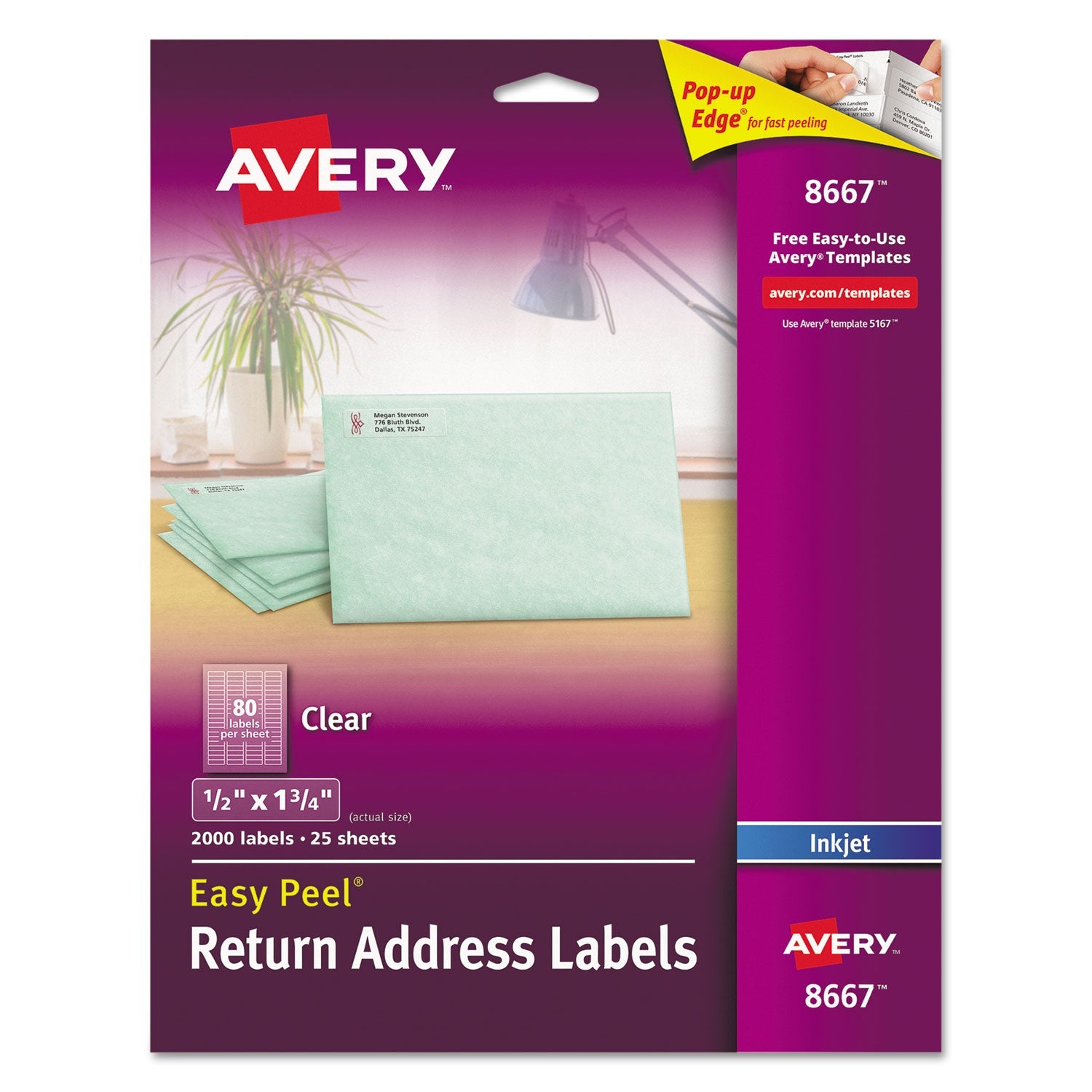 Avery® Matte Clear Easy Peel Mailing Labels with Sure Feed Technology ...