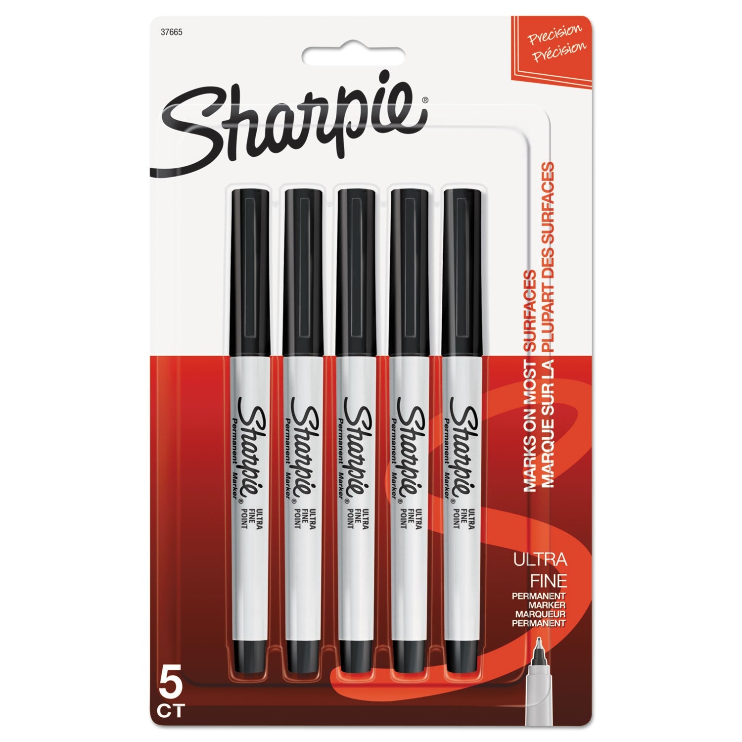 Sharpie® Ultra Fine Tip Permanent Marker, Ultra-Fine Needle Tip, Black ...