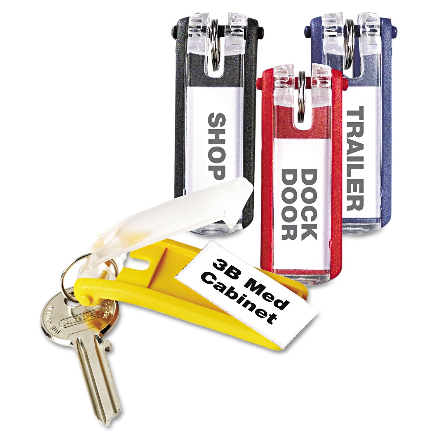 Durable® Key Tags for Locking Key Cabinets, Plastic, 1.13 x 2.75, Asso ...