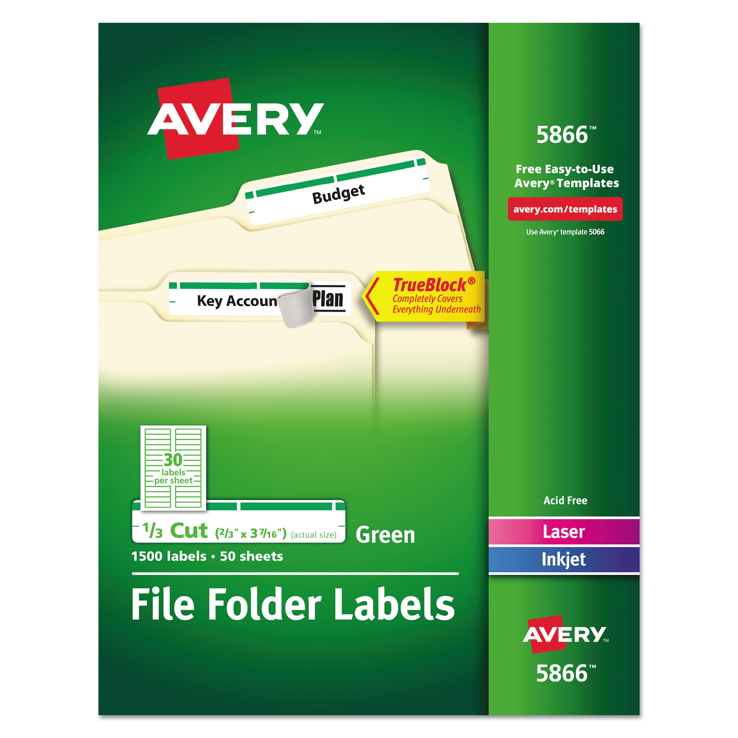 Avery TrueBlock File Folder Labels (AVE5866) – GoodEarth Health