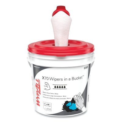 Kimberly-Clark WypAll Wipers in a Bucket, White, 220 per bucket, 2 buc ...