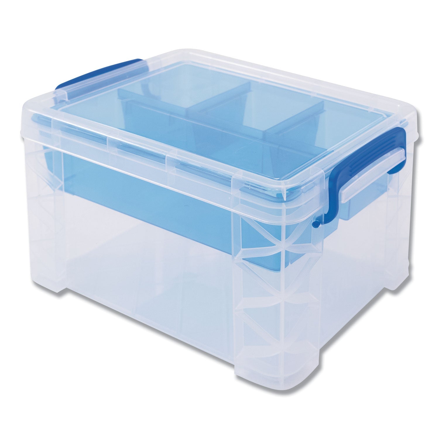 Advantus Super Stacker Divided Storage Box, 5 Sections, 7.5" x 10.13 ...