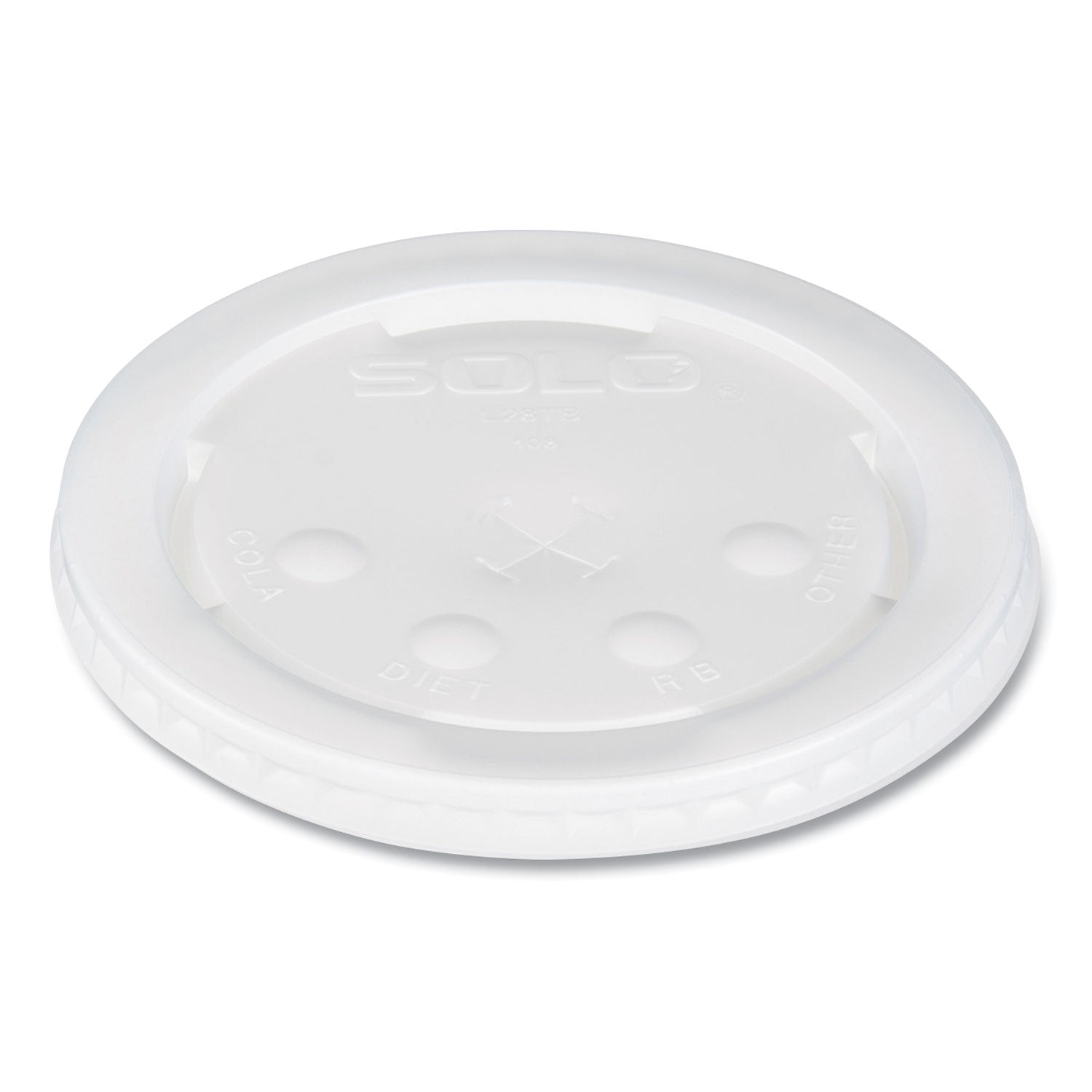 SOLO® Polystyrene Plastic Flat Straw-Slot Cold Cup Lids, Fits 28 oz Cu ...