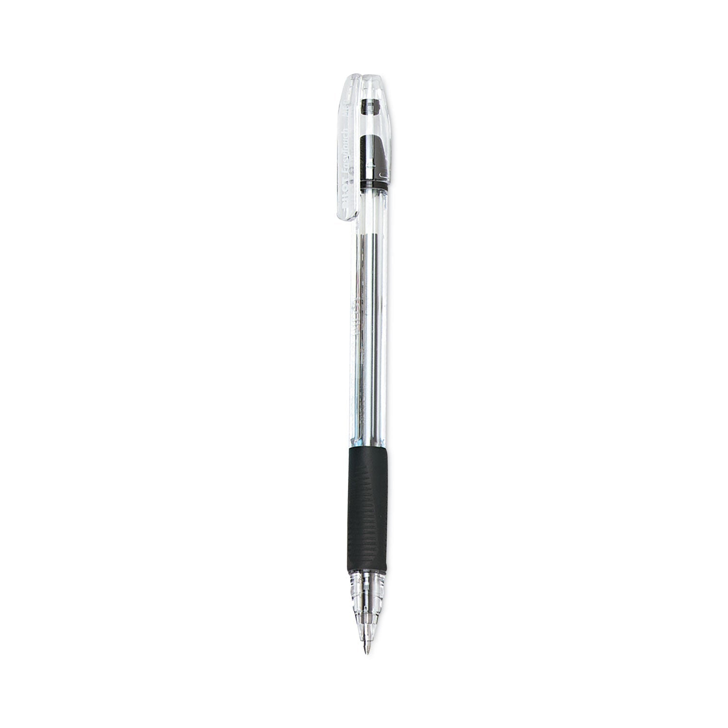 Pilot® EasyTouch Ballpoint Pen, Stick, Medium 1 mm, Black Ink, Clear/B ...