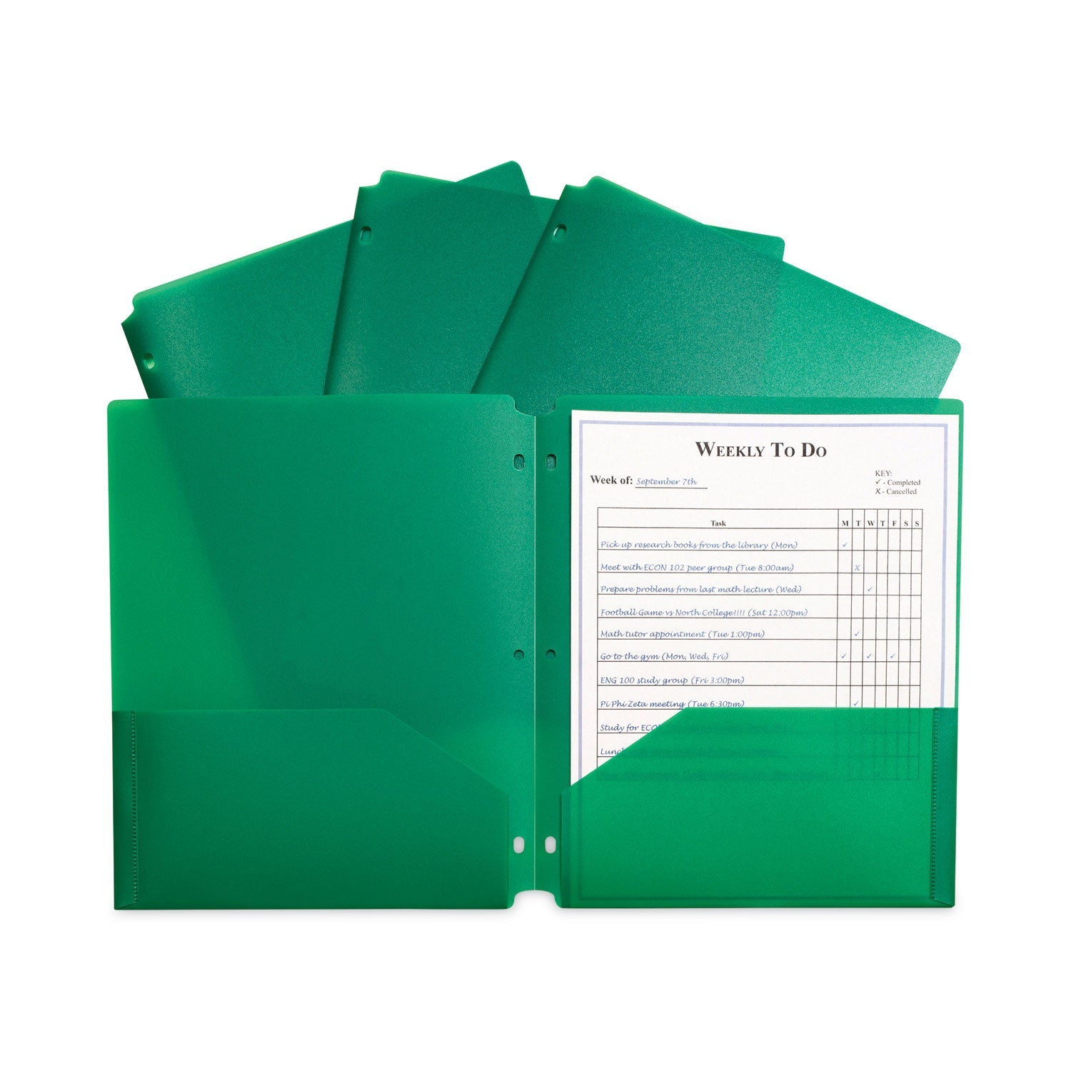 C-Line® Two-Pocket Heavyweight Poly Portfolio Folder, 3-Hole Punch, 11 ...