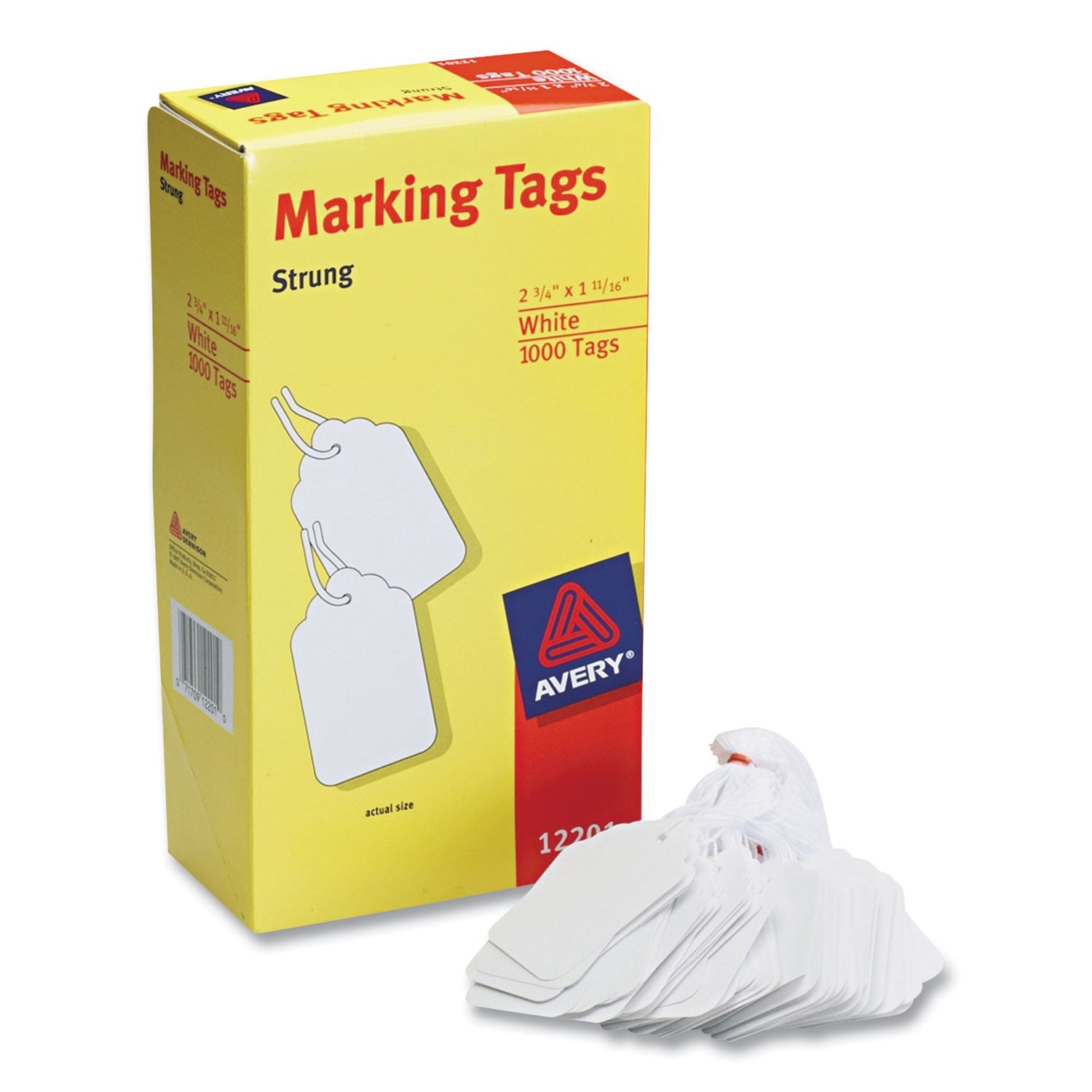 Avery® Medium-Weight White Marking Tags, 2.75 x 1.69, 1,000/Box (AVE12 ...