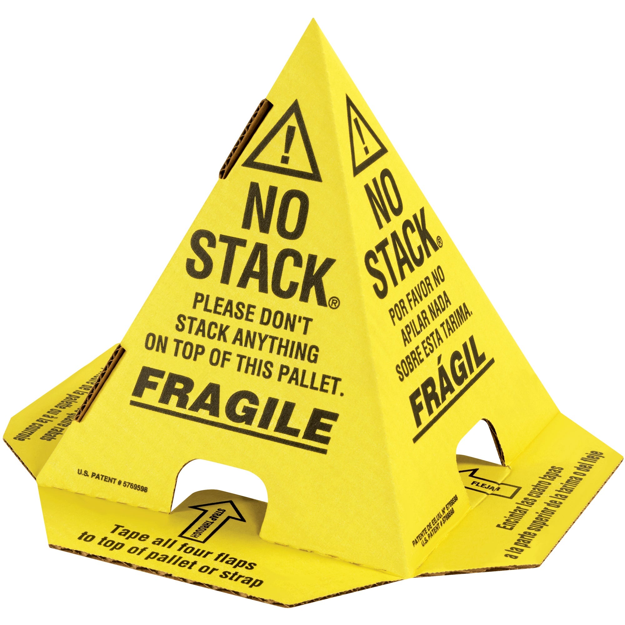 Yellow with Black Print Pallet Cones - English, French & Spanish (CONE ...