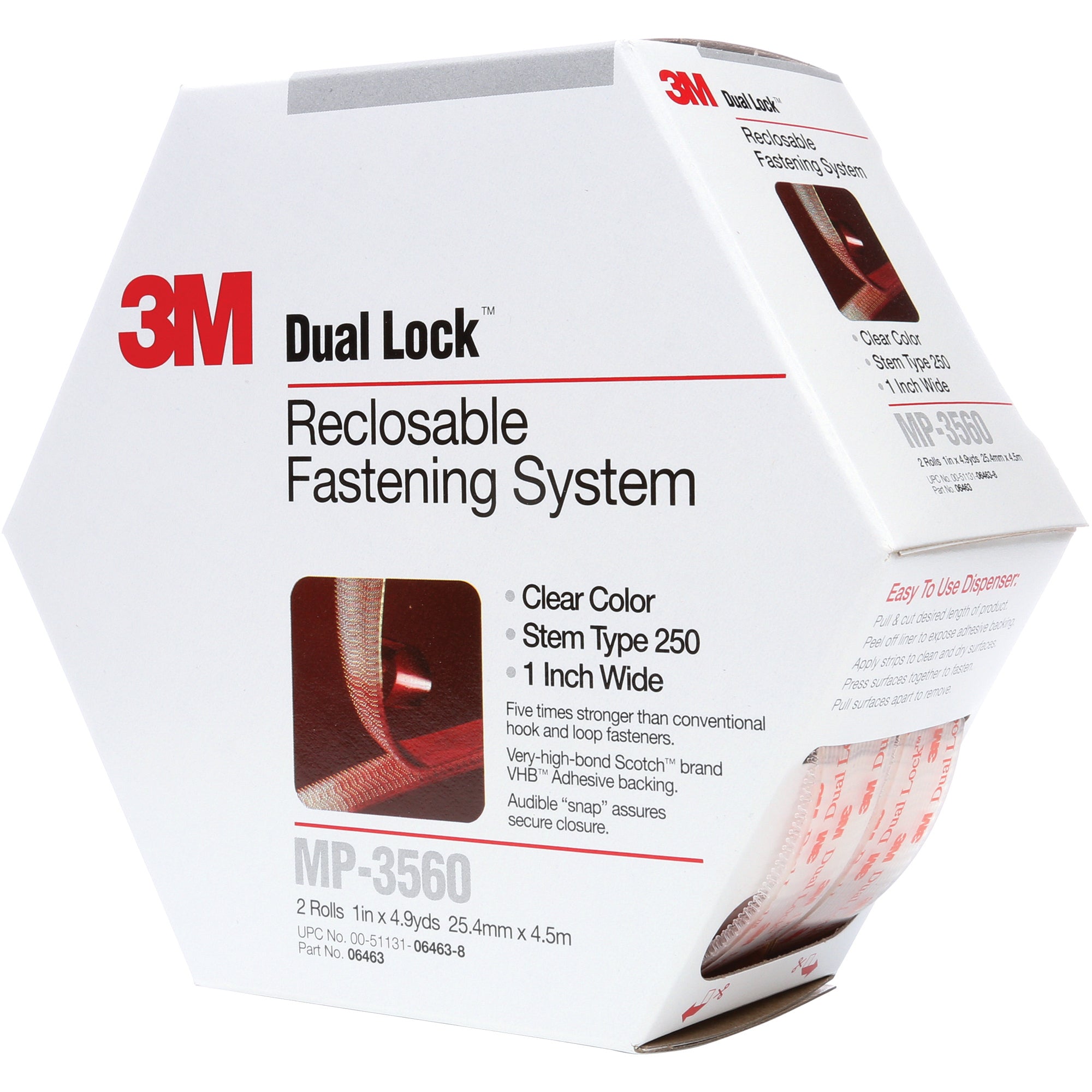 1" x 15' Clear 3M™ MP3560 Dual Lock™ Mini Pack Fasteners (DK3M110 ...