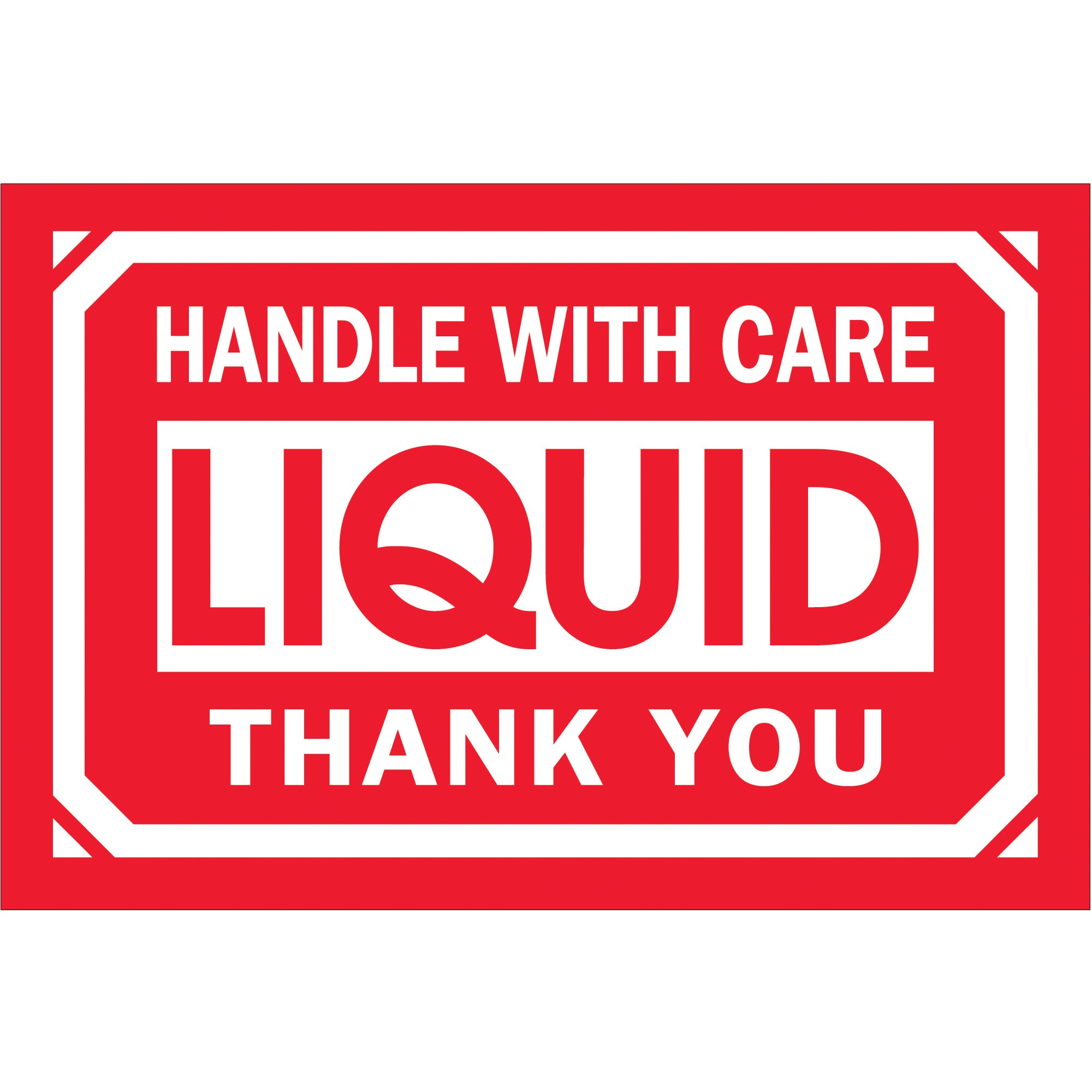 2 x 3" - "Handle With Care - Liquid - Thank You" Labels (DL1063 ...