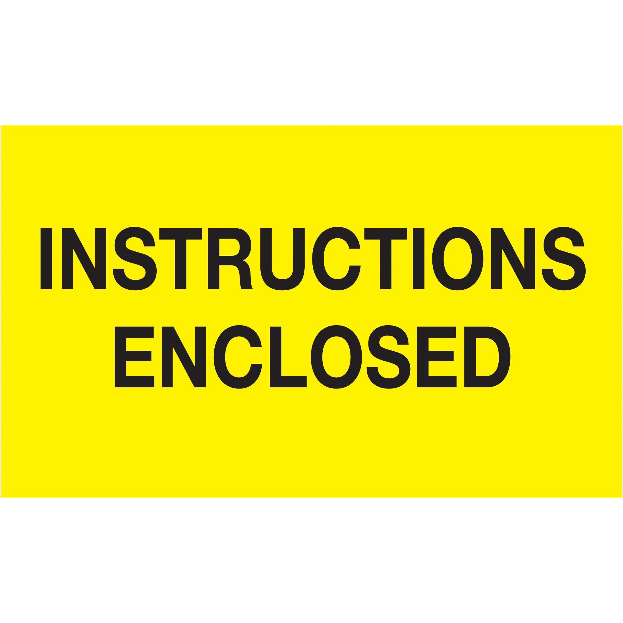 3 x 5" - "Instructions Enclosed" (Fluorescent Yellow) Labels (DL1211 ...