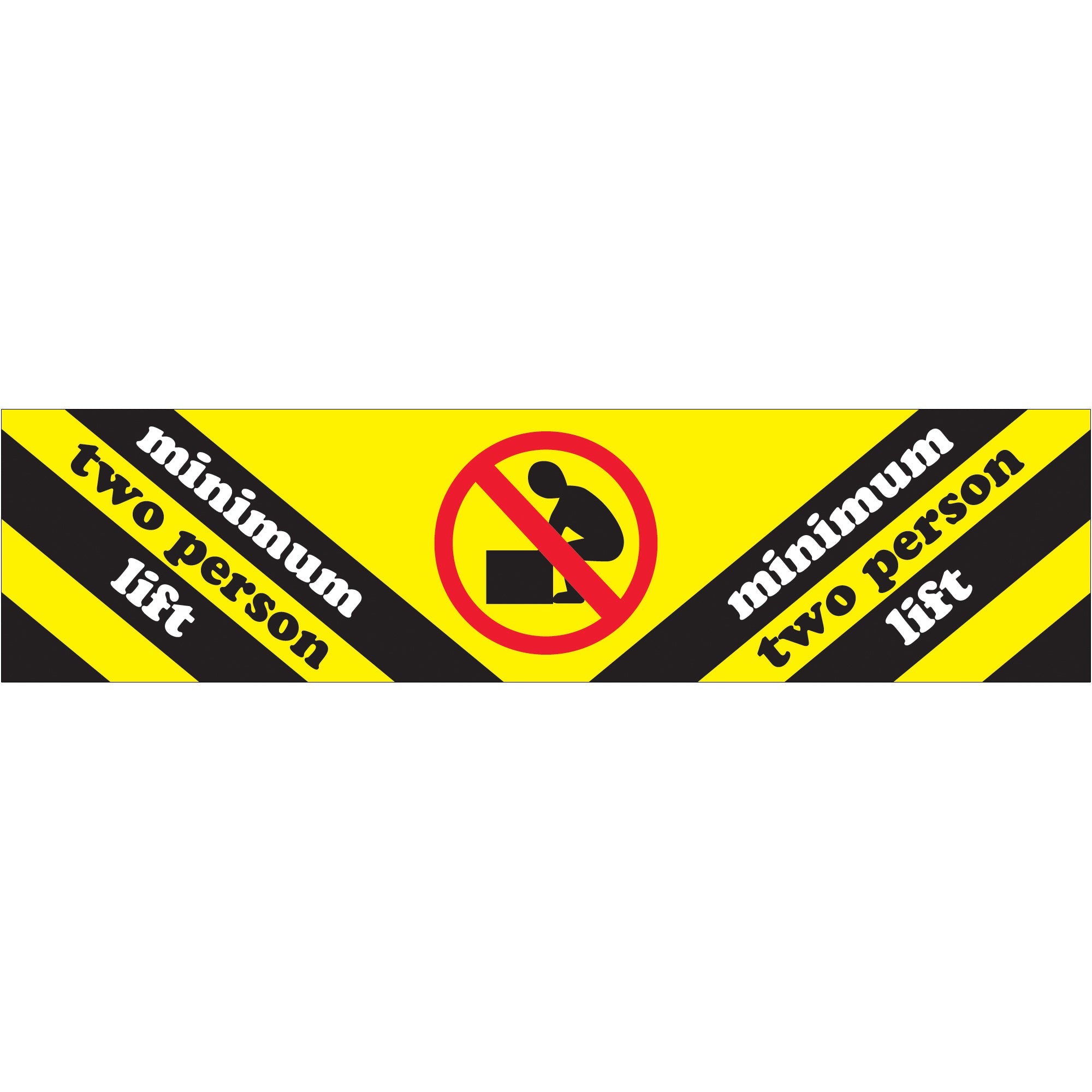 2 x 8" - "Minimum Two Person Lift" Labels (DL1225) – GoodEarth Health