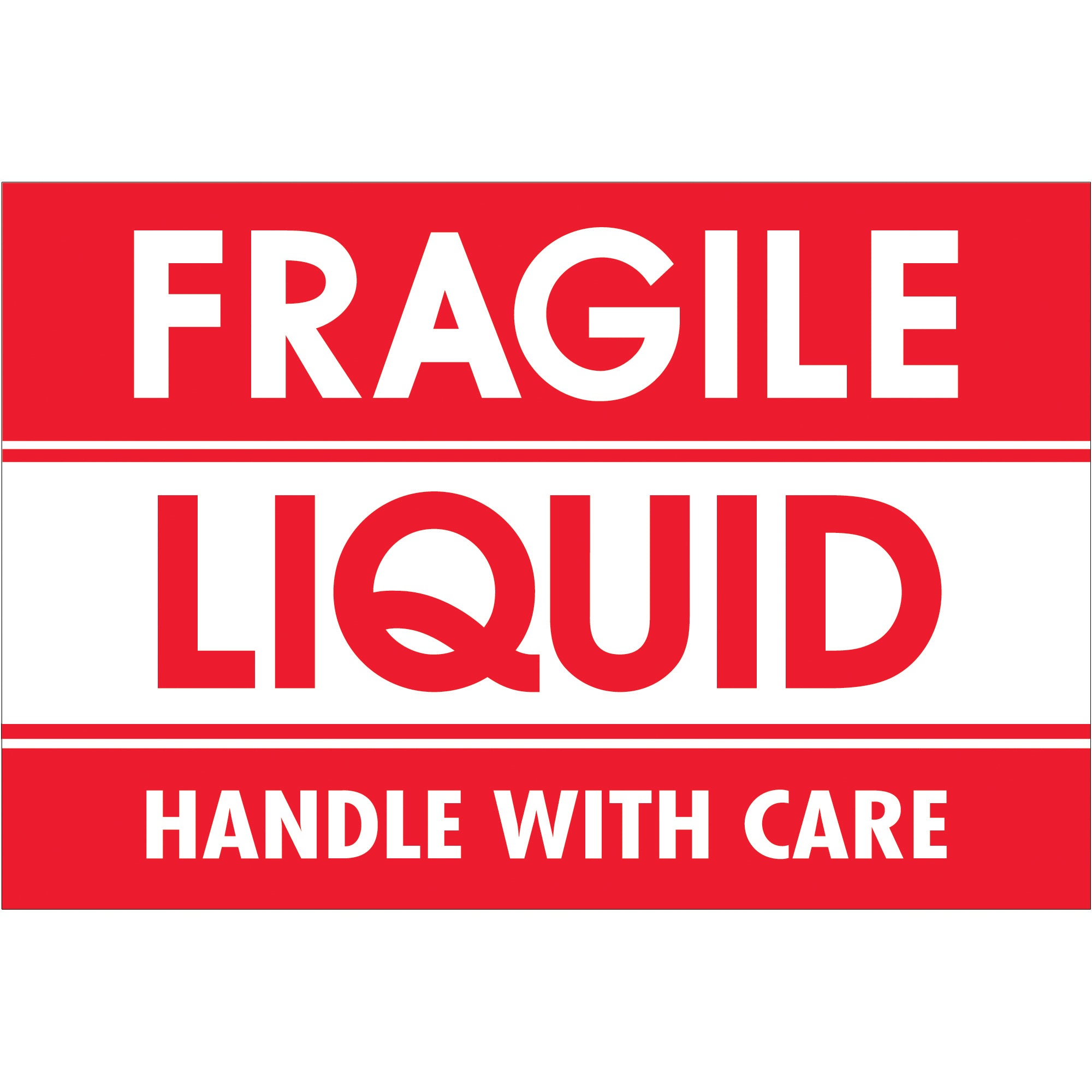 2 x 3" - "Fragile - Liquid - Handle With Care" Labels (DL2165 ...