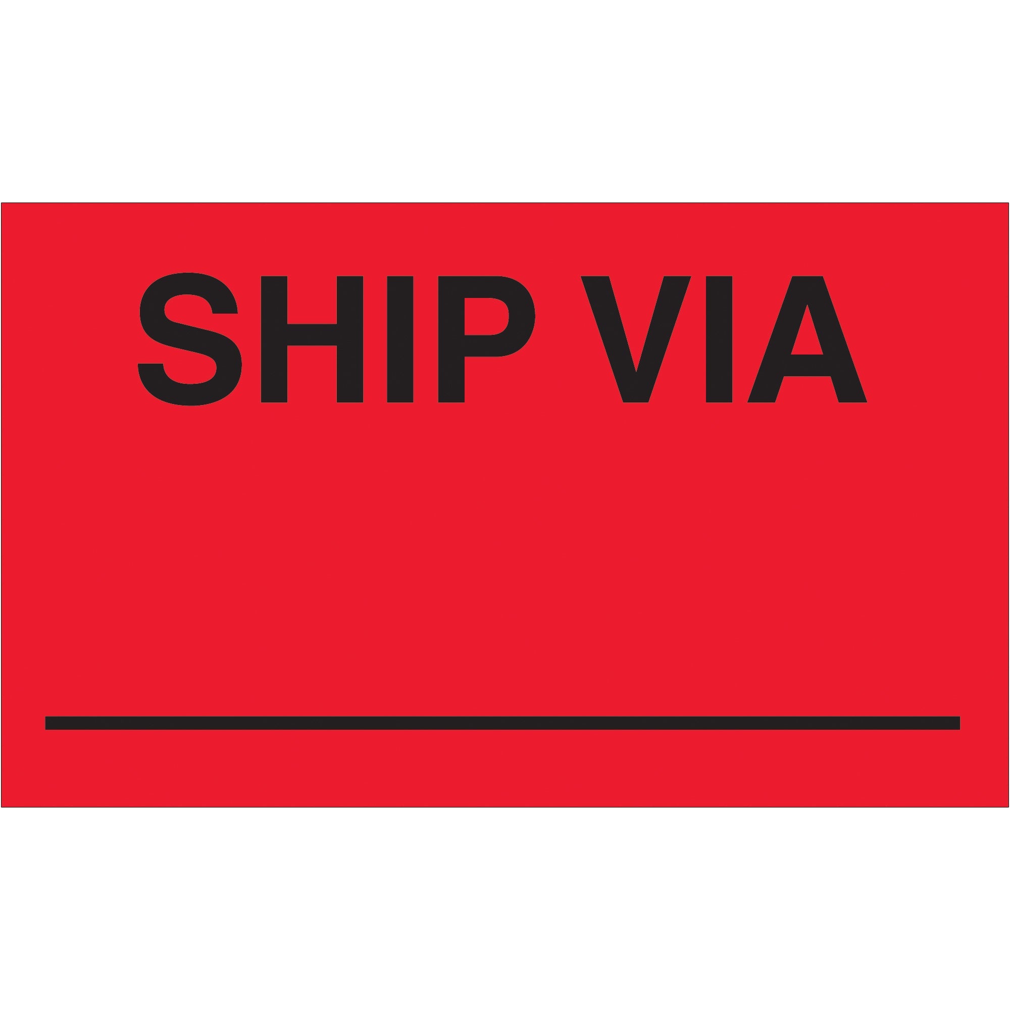 3 x 5" - "Ship Via" (Fluorescent Red) Labels (DL3541) – GoodEarth Health