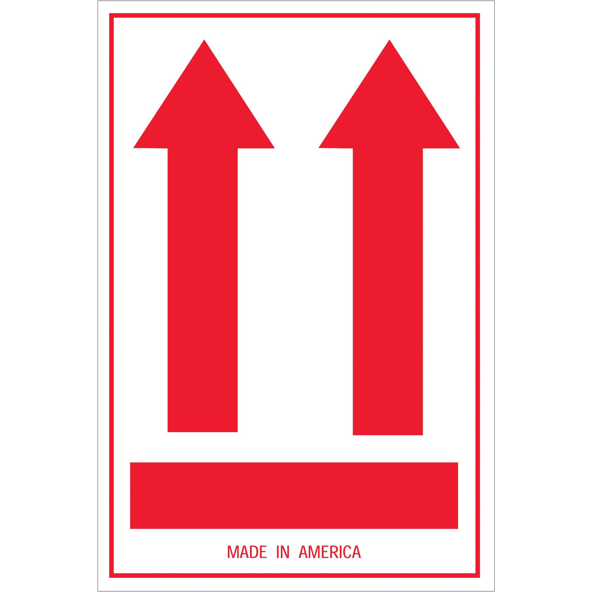 4 x 6" - (Two Red Arrows Over Red Bar) Arrow Labels (SCL832 ...