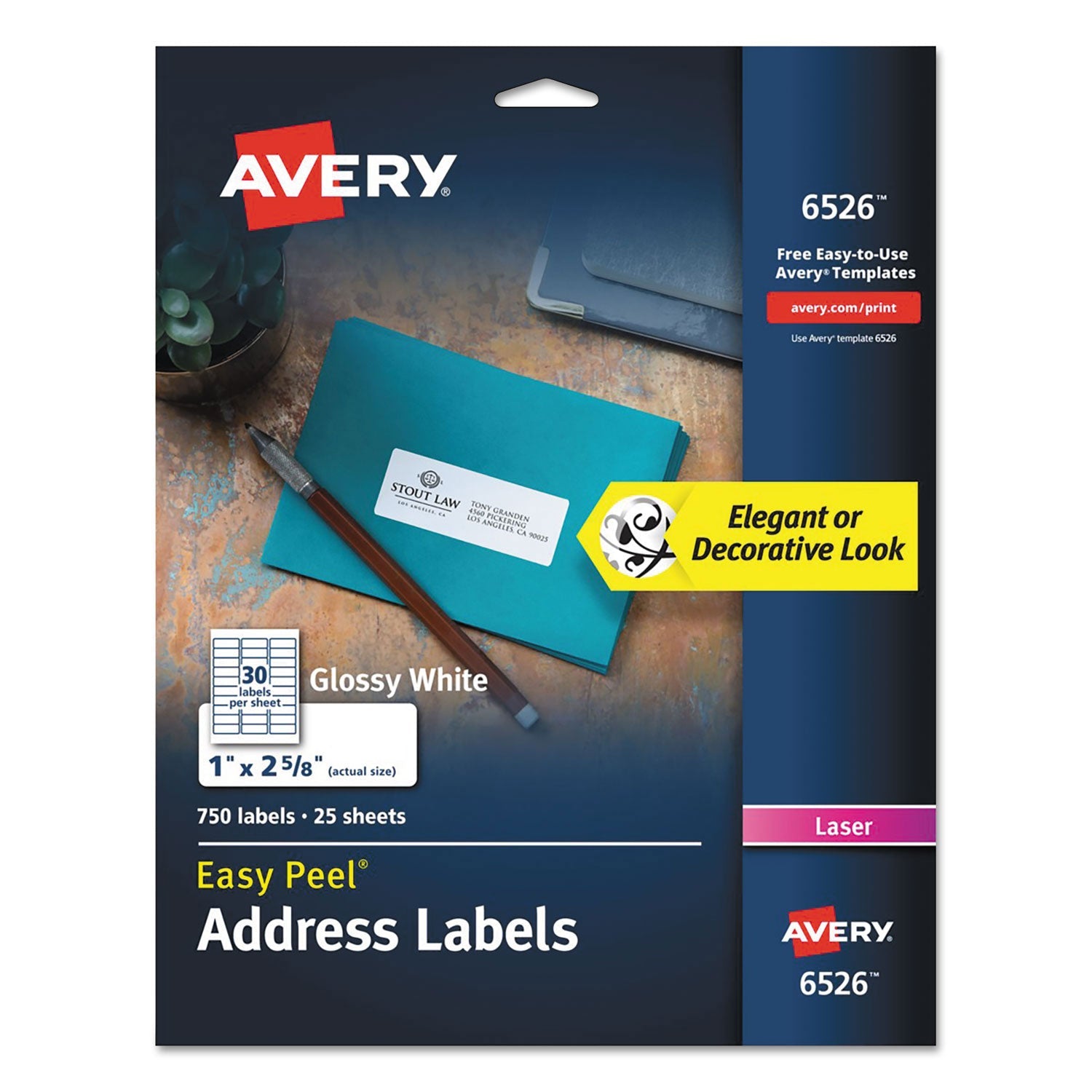 Avery Glossy White Easy Peel Mailing Labels w/ Sure Feed Technology, L ...