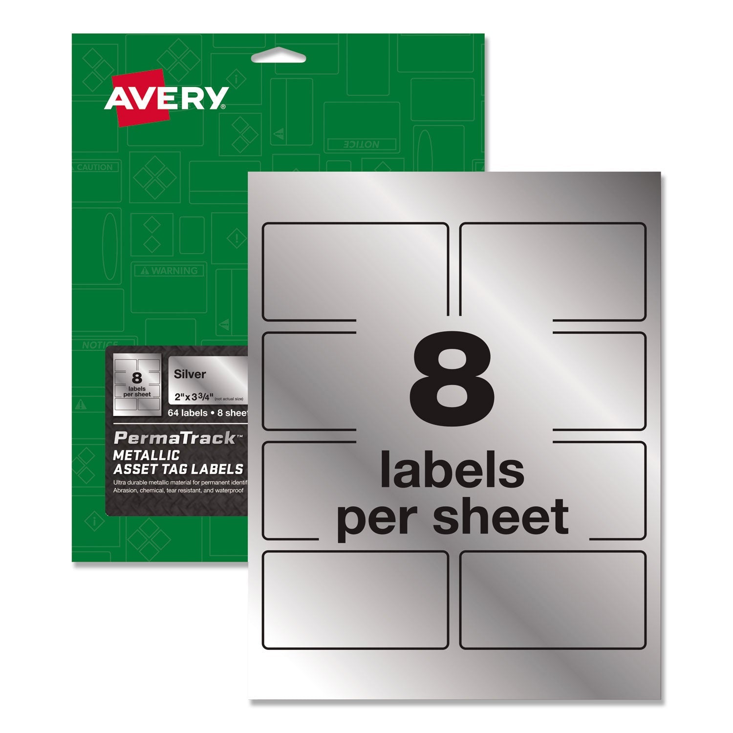 Avery® PermaTrack Metallic Asset Tag Labels, Laser Printers, 2 x 3 ...