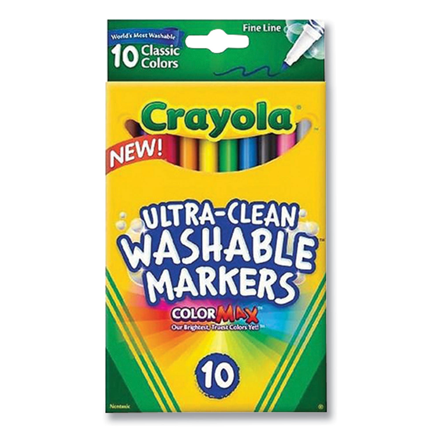 Crayola Ultra-Clean Washable Markers, Fine Line Precision Bullet Tip ...