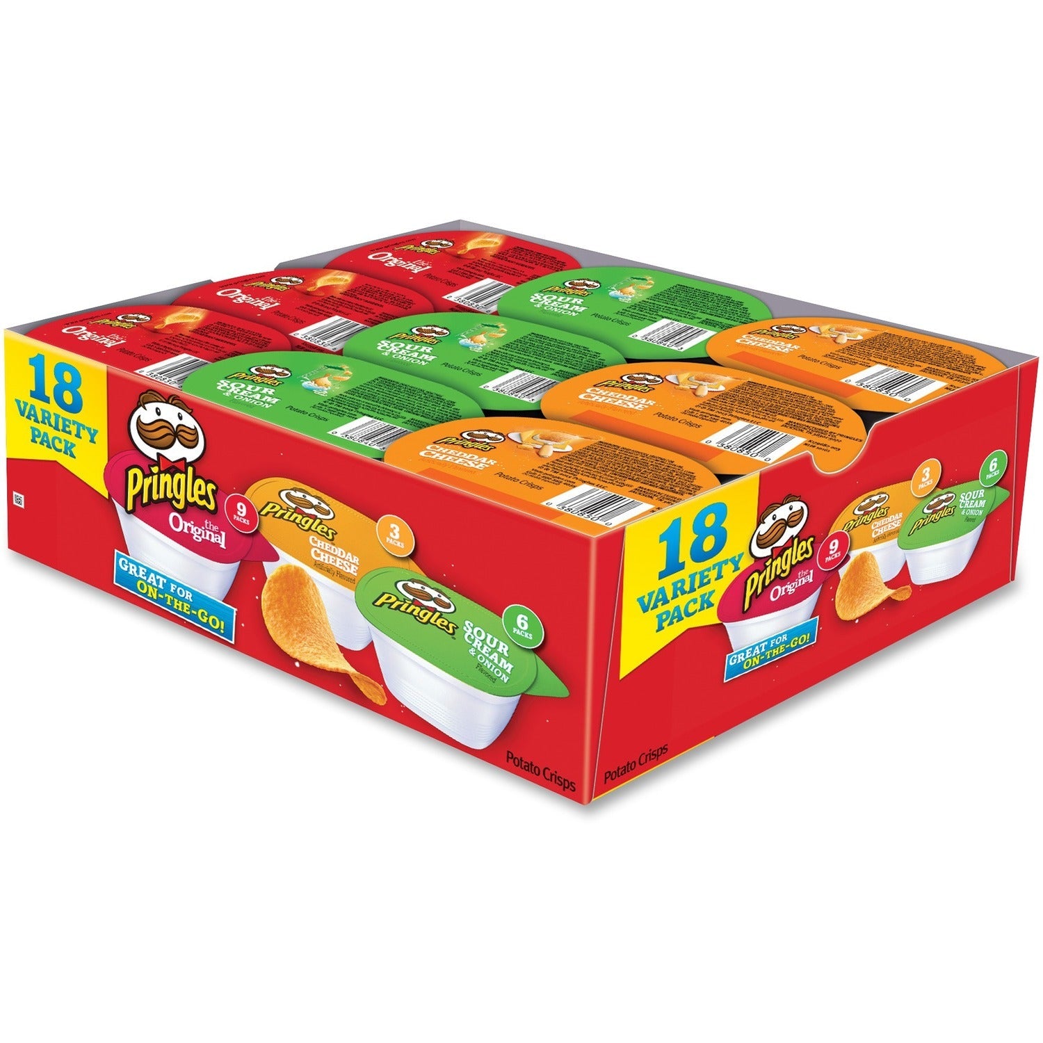 Pringles Potato Chips, Variety Pack, 0.74 oz Canister, 18/Box (KEB1497 ...