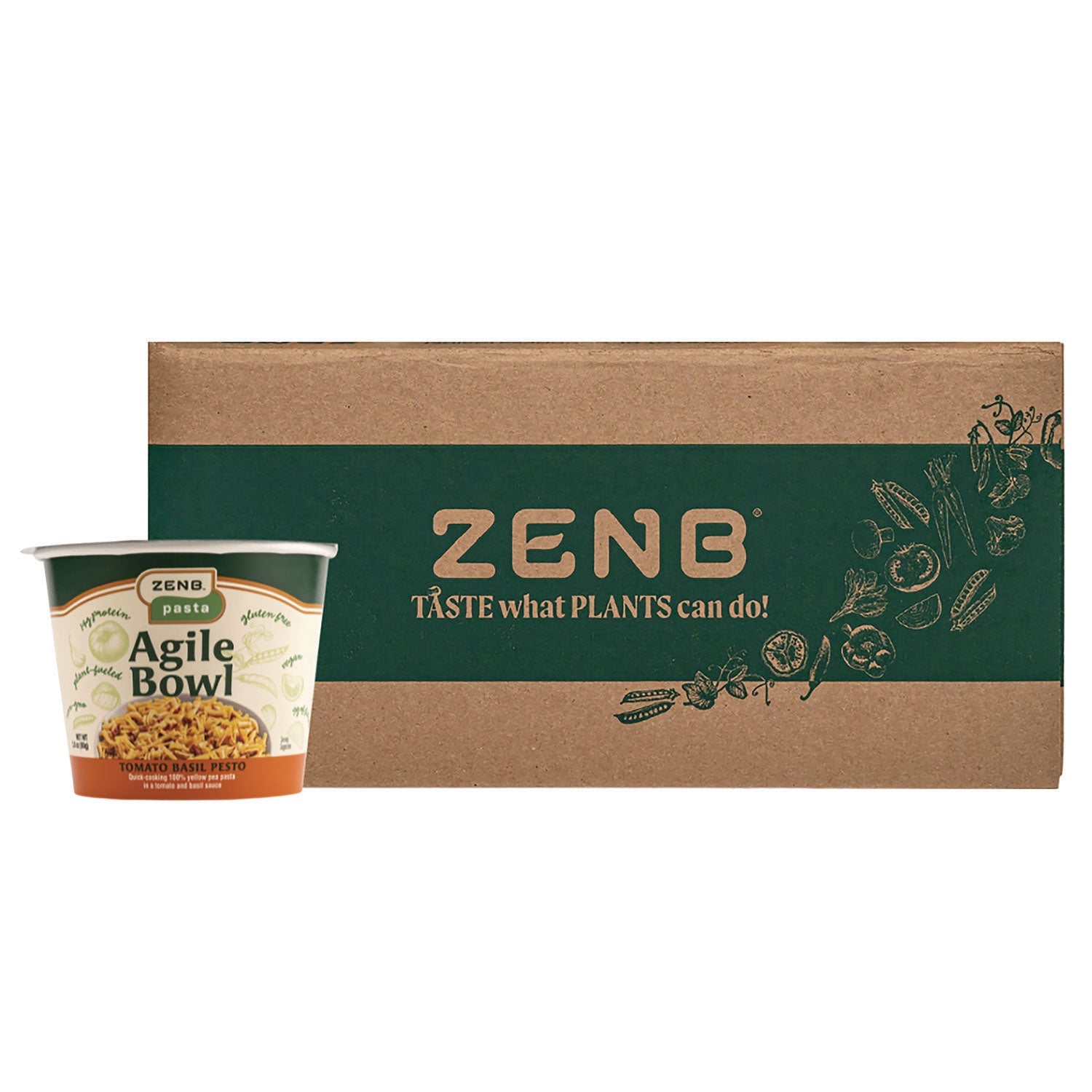 ZenB Instant Meals, Tomato Basil Pesto Pasta, 2.8 oz Bowl, Dozen (OFX0 ...